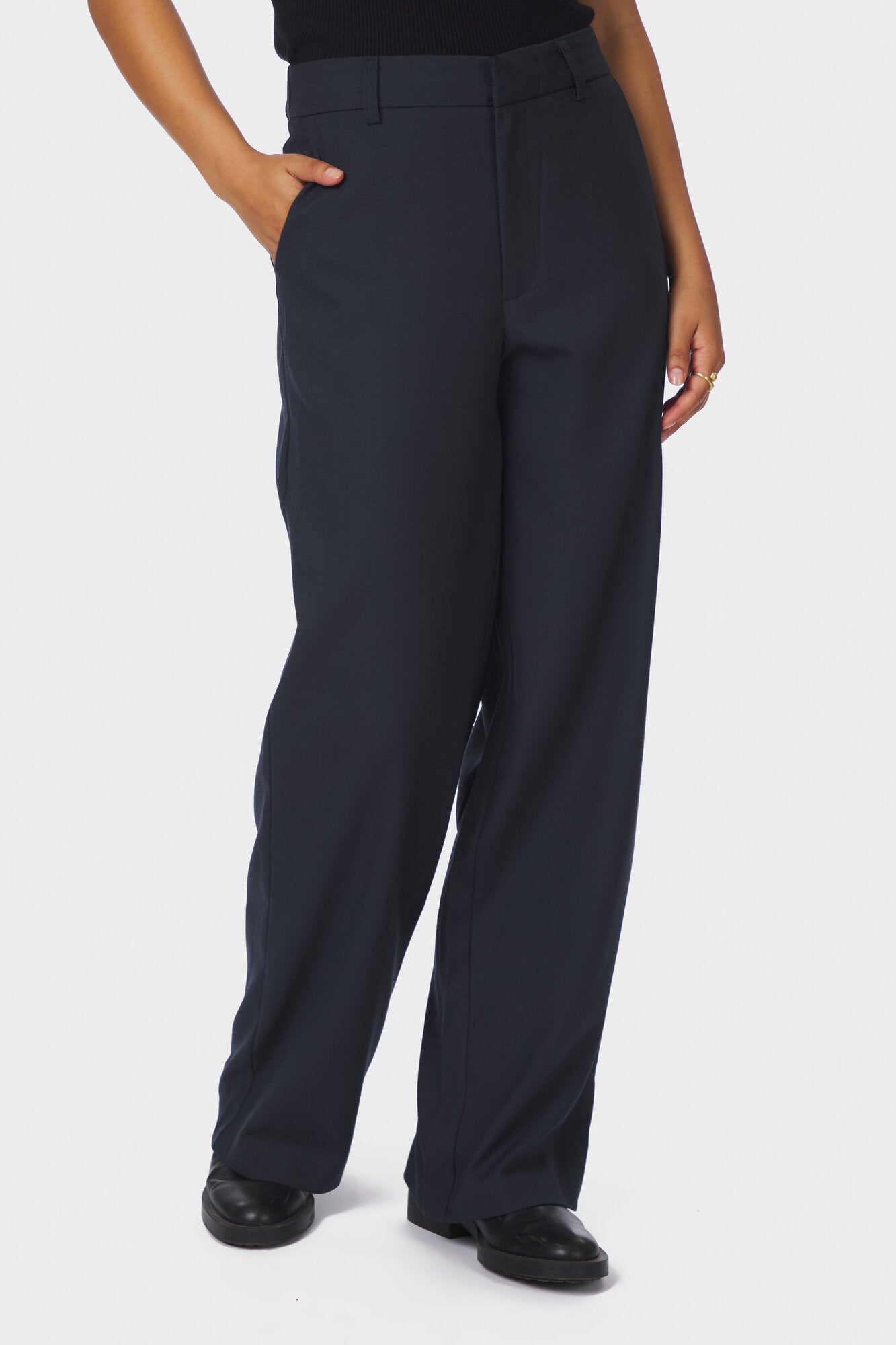 Emmett Melange habitbukser - mørkeblå