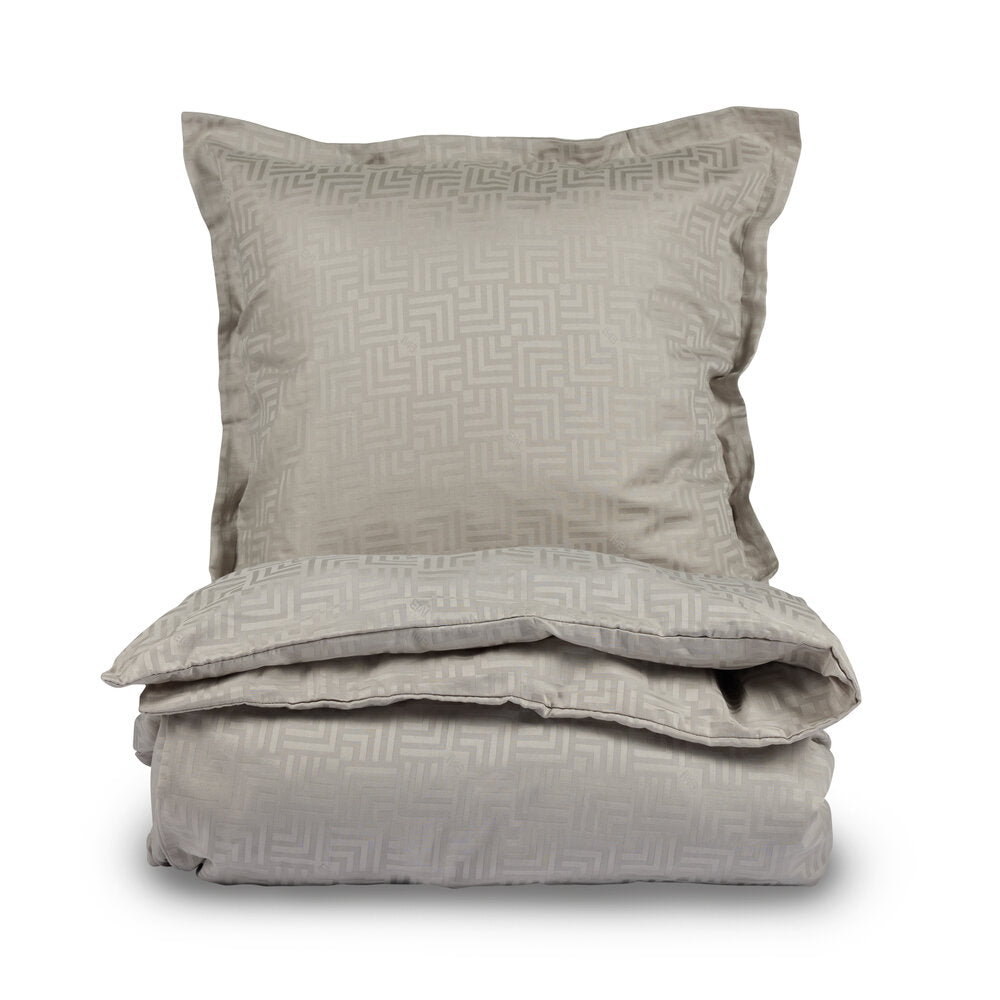 Jacquard logo sengetøj - Taupe