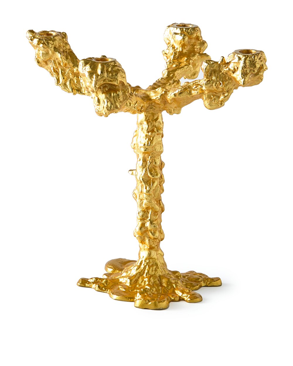 Drip lysestage, guld - 4-arme