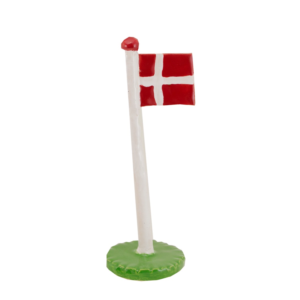 Klassisk flag, græsgrøn bund - H18-23cm.